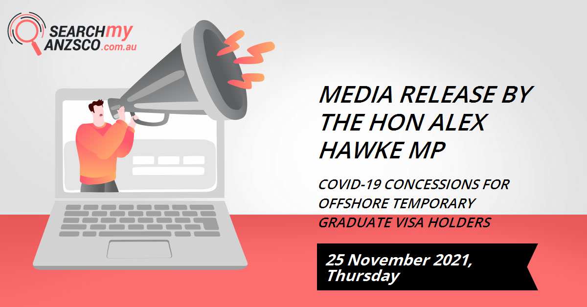Media Release by The Hon Alex Hawke MP