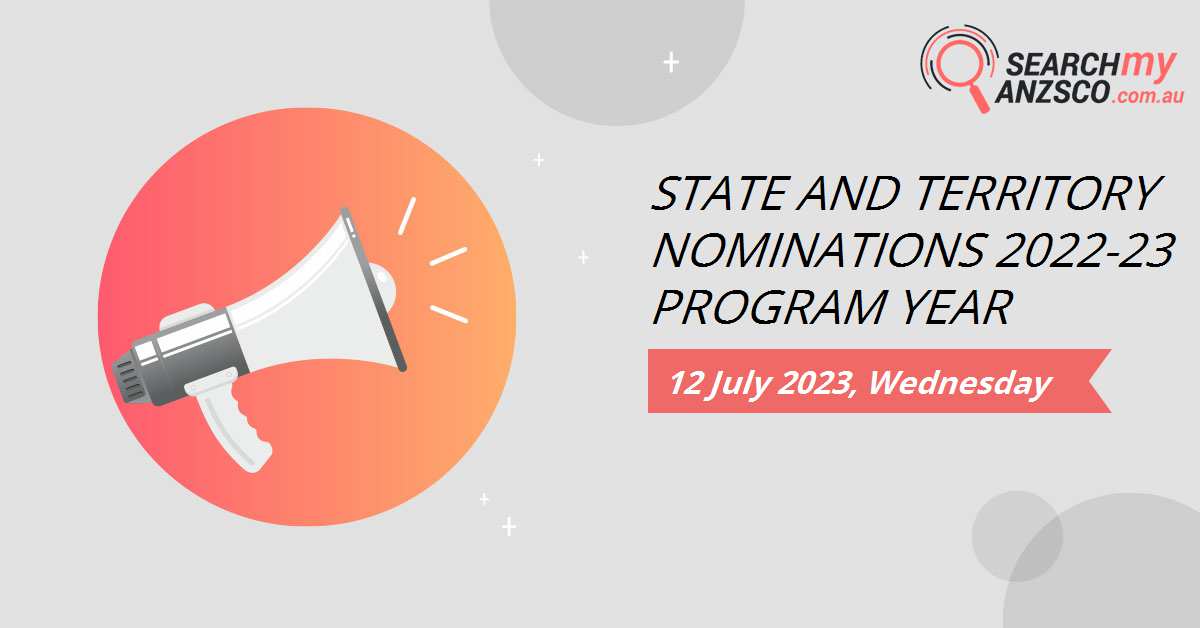 State and Territory nominations 2022-23 program year